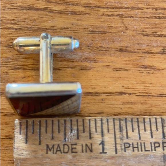 Anson | Accessories | Vtg Anson Gold Tone Red Square Cufflink Set ...